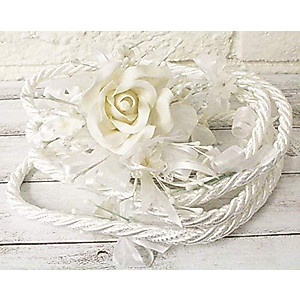 Beautiful Pure All White Intertwine Embellishment Accent Rope Migajon Lazo Wedding Lasso Traditional Lazos De Boda Tradicional Bridal Gift Box Union