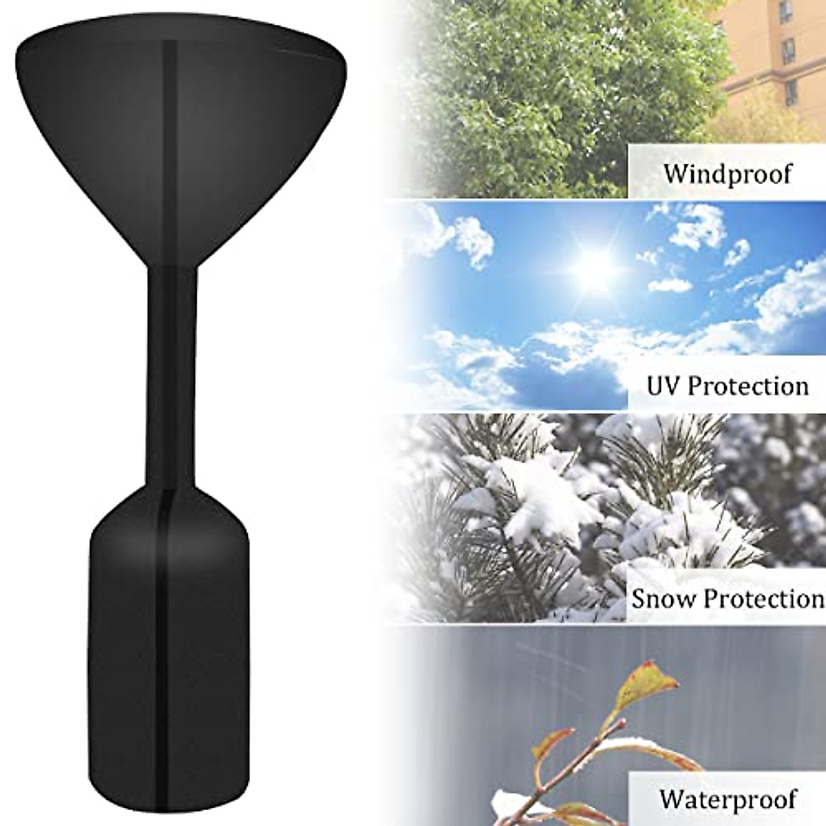 Dafoecheer Patio Heater Covers Waterproof with Zipper, Outdoor Heater Cover Heavy Duty Dustproof, Wind-Resistant, UV-Resistant, Snow-Resistant, 95" H x 34" D x 18.5" B