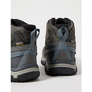 KEEN Women's Targhee 3 Mid Height Waterproof Hiking Boots, Magnet/Atlantic Blue, 10 Wide