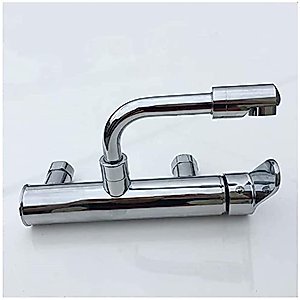 Bathroom Sink Faucet Wall Mounted 360° Rotation Brass Basin Mixer Tap Kitchen Faucet Bathtub Faucet Mop Pool Faucet Sink Mixer Taps,Chrome,28CM