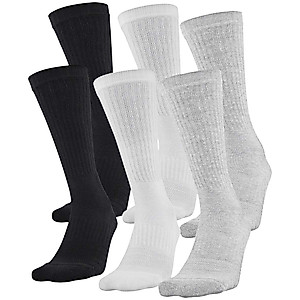 Under Armour Adult Training Cotton Crew Socks, Multipairs , True Gray Heather 2 (6-Pairs) , X-Large