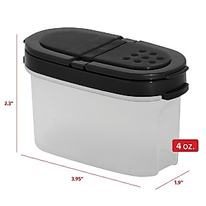 SIGNORA WARE Spice Jars with Lids - 4 oz Refillable Empty Airtight Spice/Seasoning Containers Set -2 in 1 Pour/Sift Shaker Lids Clear Plastic Spice/Seasoning Organizer Kitchen/Travel 4 pk.