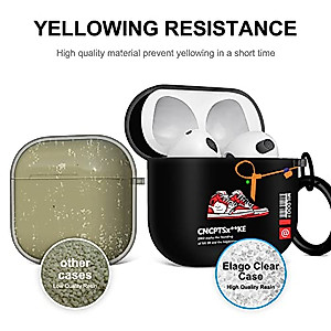 EJMM for Airpods 3rd Generation Case, Cool Sports Shoes Design TPU Protective Accessories Skin with Keychain Compatible with Airpods 3rd Generation for Men Boys Teen Girls,Black Red Shoes