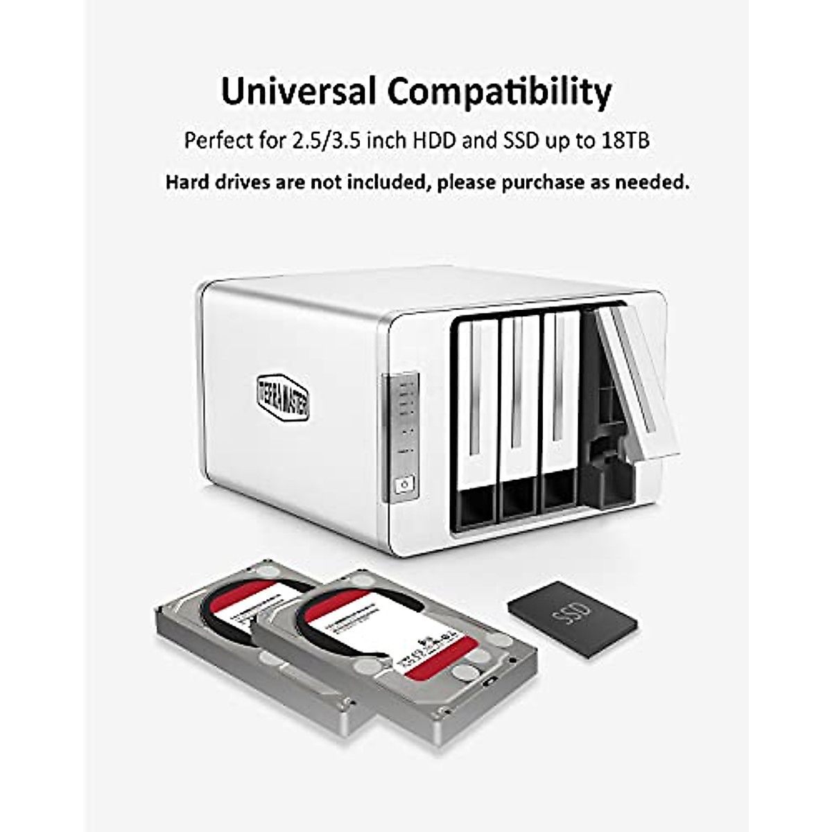 TERRAMASTER D4-300 USB 3.1(Gen1) Type-C Storage External Hard Drive Enclosure Hot Swappable (Diskless)