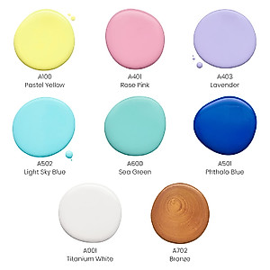 ARTEZA Acrylic Pouring Paint Set, 8 Pastel Colors, 4 oz Bottles, High-Flow Paint, No Mixing Needed, Art Supplies for Canvas, Glass, Paper, Wood, Tile, and Stones