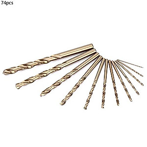 M35 Cobalt Drill Bit Set, 1.0-8.0mm 74pcs HSS-CO Twist Drill Bits High Speed Steel Metal Drill Bits for Hardened Metal, Cast Iron, Stainless Steel, Plastic and Wood