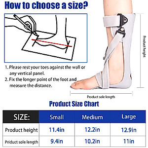 Tairibousy AFO Brace Lightweight Ankle Foot Orthosis Foot Drop Brace AFO Rehabilitator for Drop Foot, Stroke, Hemiplegia (M-Right)