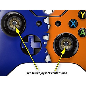 WraptorSkinz Decal Style Vinyl Skin Wrap Compatible with Xbox One Original Wireless Controller Ripped Colors Blue Orange - (Controller NOT Included)