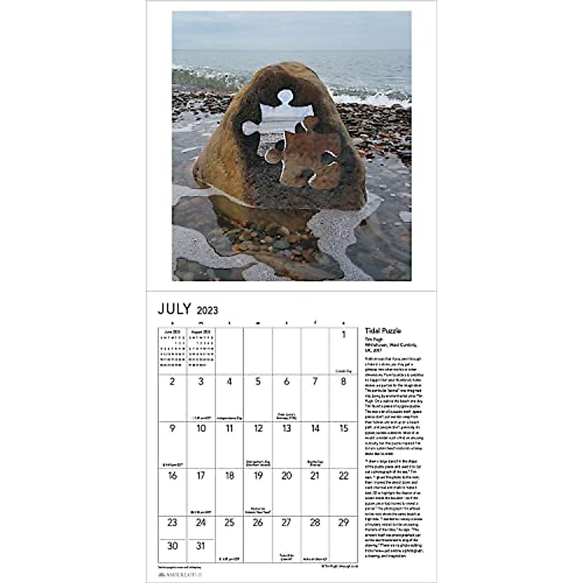 Environmental Art 2023 Wall Calendar: Contemporary Art in the Natural World | 12" x 24" Open | Amber Lotus Publishing