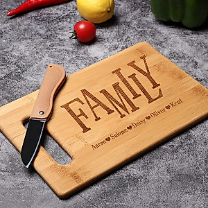 Personalized Cutting Board with Names, Wedding Gift for the Couple, Family, Custom Cutting Board Wood Engraved Customized Gifts for Couple Mr Mrs, Housewarming Closing Gift for Home Buyers