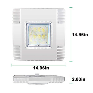 OSTEK 2 Pack LED Canopy Light 150W Gas Station Carport Ceiling Light 5700K, Outdoor Rated (600W HID/HPS Equivalent), 90-277V IP65 DLC & UL Listed