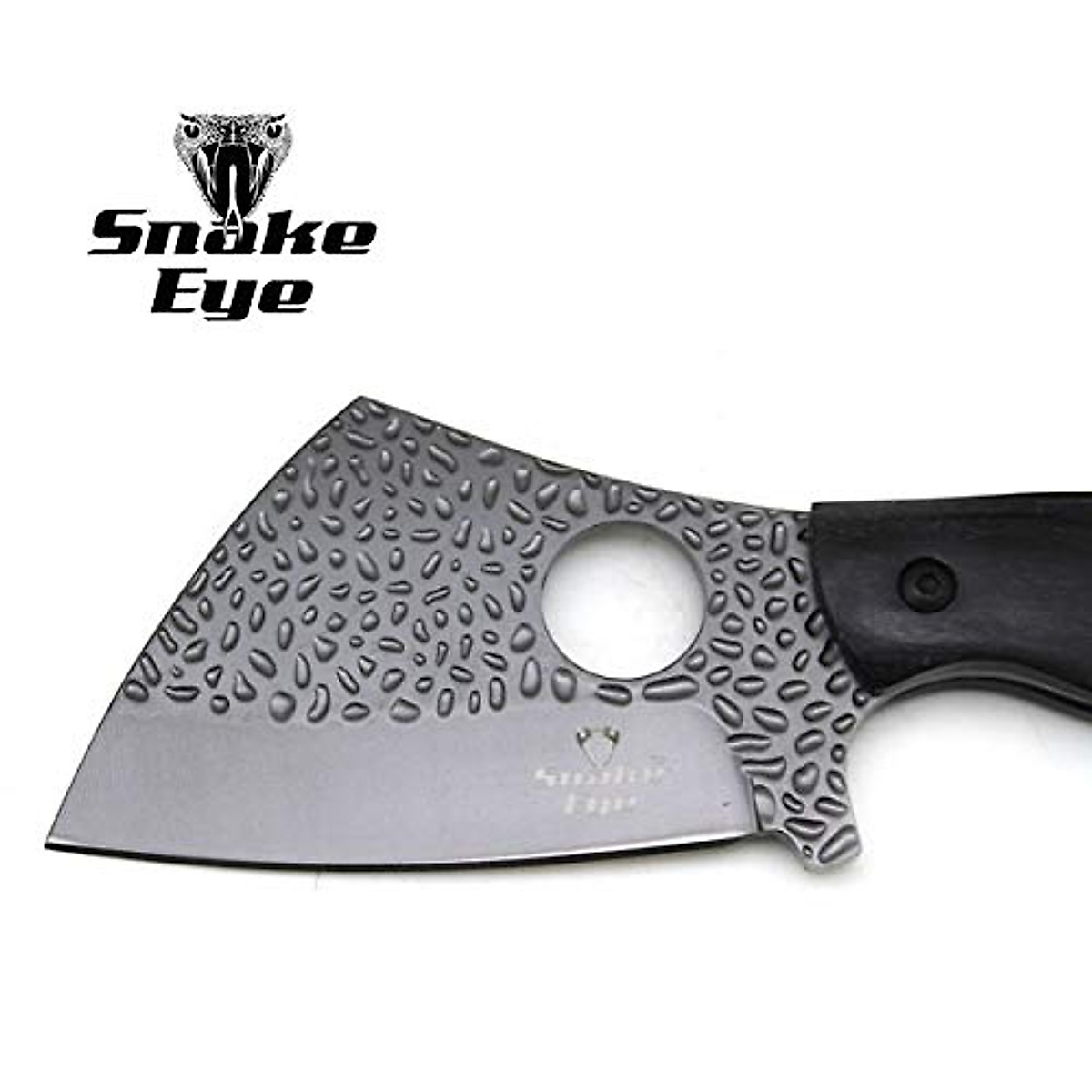 Snake Eye Tactical Heavy Duty Fixed Blade Cleaver Razor Style Hunting Knife w/Nylon Sheath (Grey)