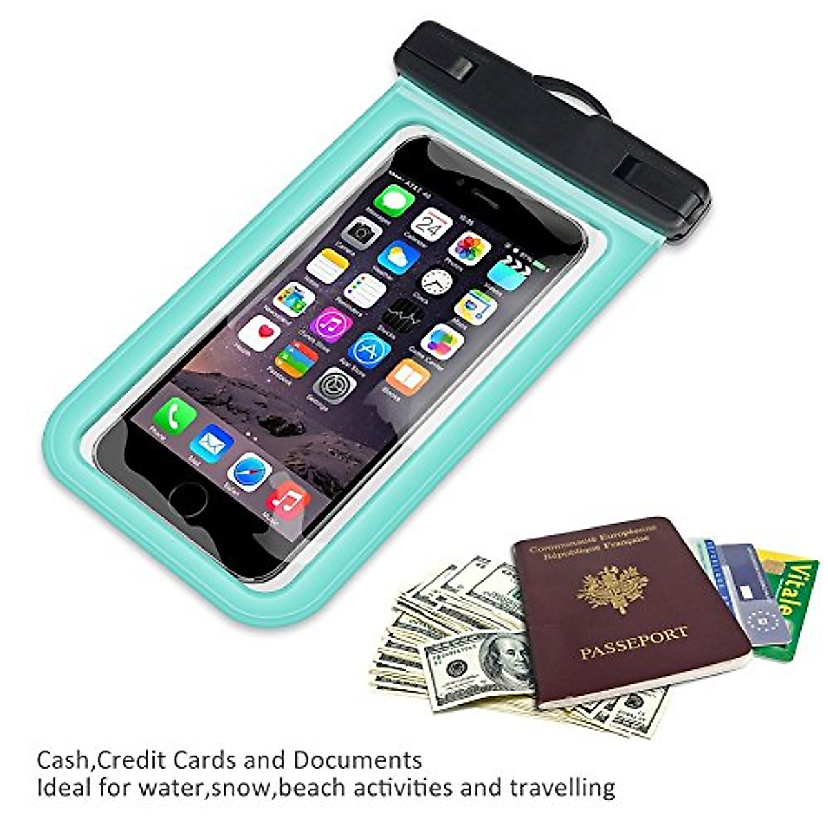 Buylen Universal Waterproof Case with Super Sealability Technology, Cellphone Dry Bag Pouch with Sensitive PVC Touch Screen for Cellphone Up to 6.0" Diagonal