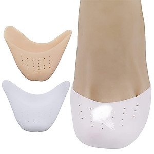 2 Pairs Toe Cap Tip Protector Ballet Pointe Pads Silicone Gel Toe Protectors with Breathable Hole for Shoes Covers Toe Caps Metatarsal Pads Cushion