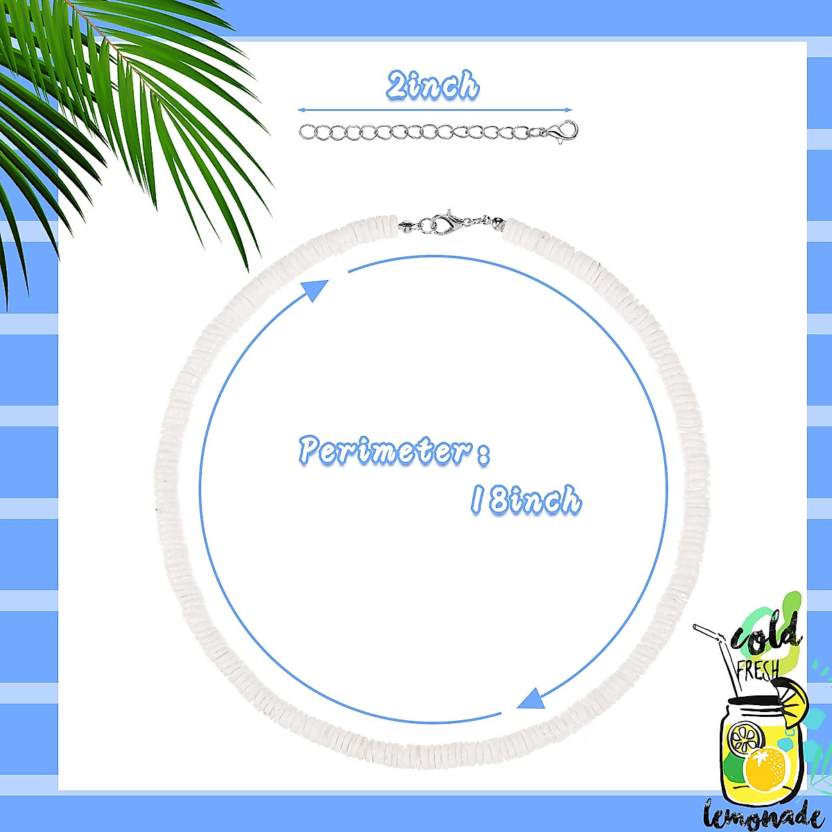 WILLBOND 3 Pcs Puka Shell Necklace Men Women White Surfer Necklace Seashell Necklace Shell Beaded Choker with Extension Chain (16 Inch)