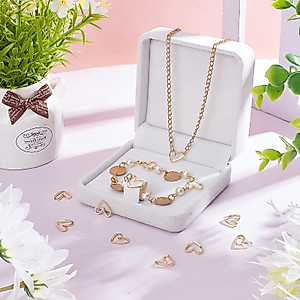 BENECREAT 20pcs Real 18K Gold Plated Linking Rings Brass Heart Jewelry Connectors Open Bezels for Bracelets Necklace DIY Making, Wedding, Mother's Day Festival Gifts, 11.5x13mm