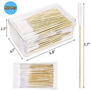 Mezchi 400 Pcs Dog Ear Cleaner Q Tips, 6 Inch Long Cotton Swabs for Dogs, Long Dog Q Tips for Dogs and Cats, Dog Ear Cleaning Swabs for Dog Ear Infection Treatment