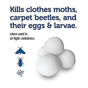 Enoz para Moth Balls with No Clinging Odor: Kills Clothes Moths, Carpet Beetles, Eggs, and Larvae, Use for Storage, 20 oz Bag