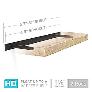 26" Long Heavy Duty Floating Shelf Hardware - Fits a 28" - 31" Shelf - Manufactured in USA