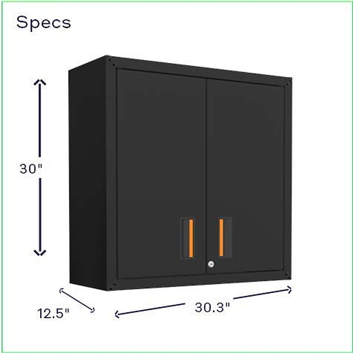 itbe Ready-to-Assemble Floating Garage Storage Cabinet - Wall Mount Garage Cabinet w/Lockable 2 Doors, 44 lbs Shelf Capacity, Removable Shelf, Heavy-Duty Steel Metal Cabinet (Black)