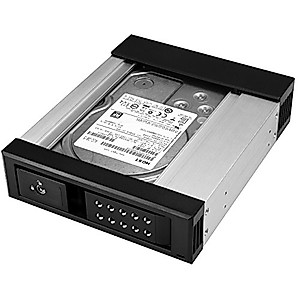 StarTech.com 5.25" to 3.5" Trayless Hard Drive Hot Swap Bay - Removable Hard Drive Bay for 3.5" SATA/SAS Drives - Aluminum (HSB1SATSASBA)
