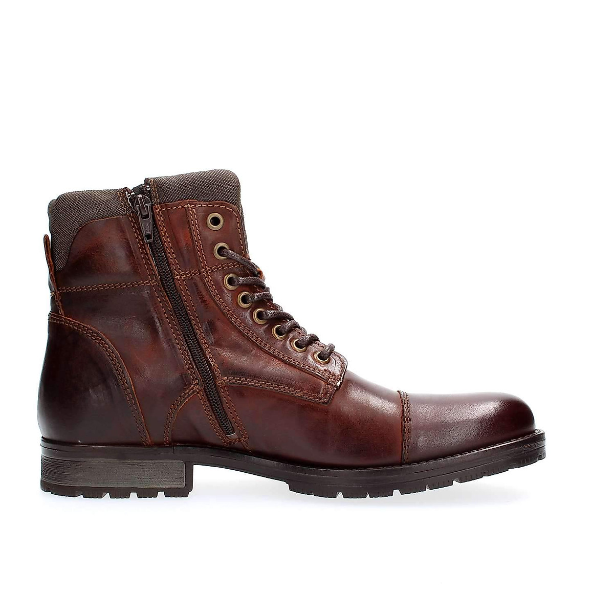 JACK & JONES Men's Biker Boots, Brown Brown Stone Brown Stone, 7