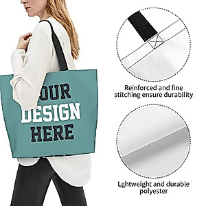 Custom Tote Bag Personalized Shoulder Bags Add Your Photo Image Custom Handbag For Women Teacher for Travel Business Shopping Personalized Gifts