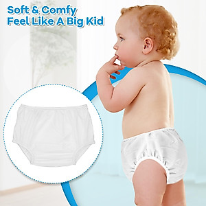 Dappi Waterproof 100% Nylon Diaper Pants, White, Small (2 Count)