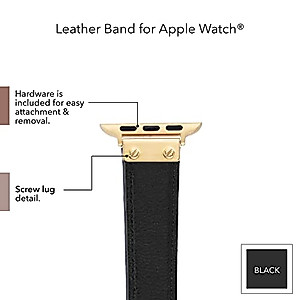 Anne Klein Leather Fashion Band for Apple Watch Secure, Adjustable, Apple Watch Band Replacement, Fits Most Wrists