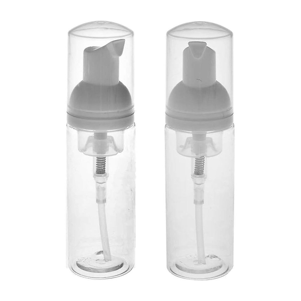 RAYNAG 2 Pack Foam Pump Bottles Foamer Bottle Mini Travel Size Soap Dispenser Mini Clear Bottles Plastic Pump Bottle, 50 ml/1.7 oz