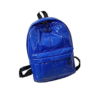 EGEN Puffer Kawaii Backpack Puffy Student Adorable Backpack for School Teen Girls Women Cute Back Bag Casual Day Pack Lovely Aesthetic Down Bookbags (Blue)