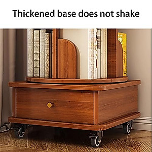 BBAUER Book Shelf Rotating, 360 Rotating Bookcase, Rotating Bookshelf 6 Tier, Mobile Bookshelf with Wheels, for Home Office, Study Room