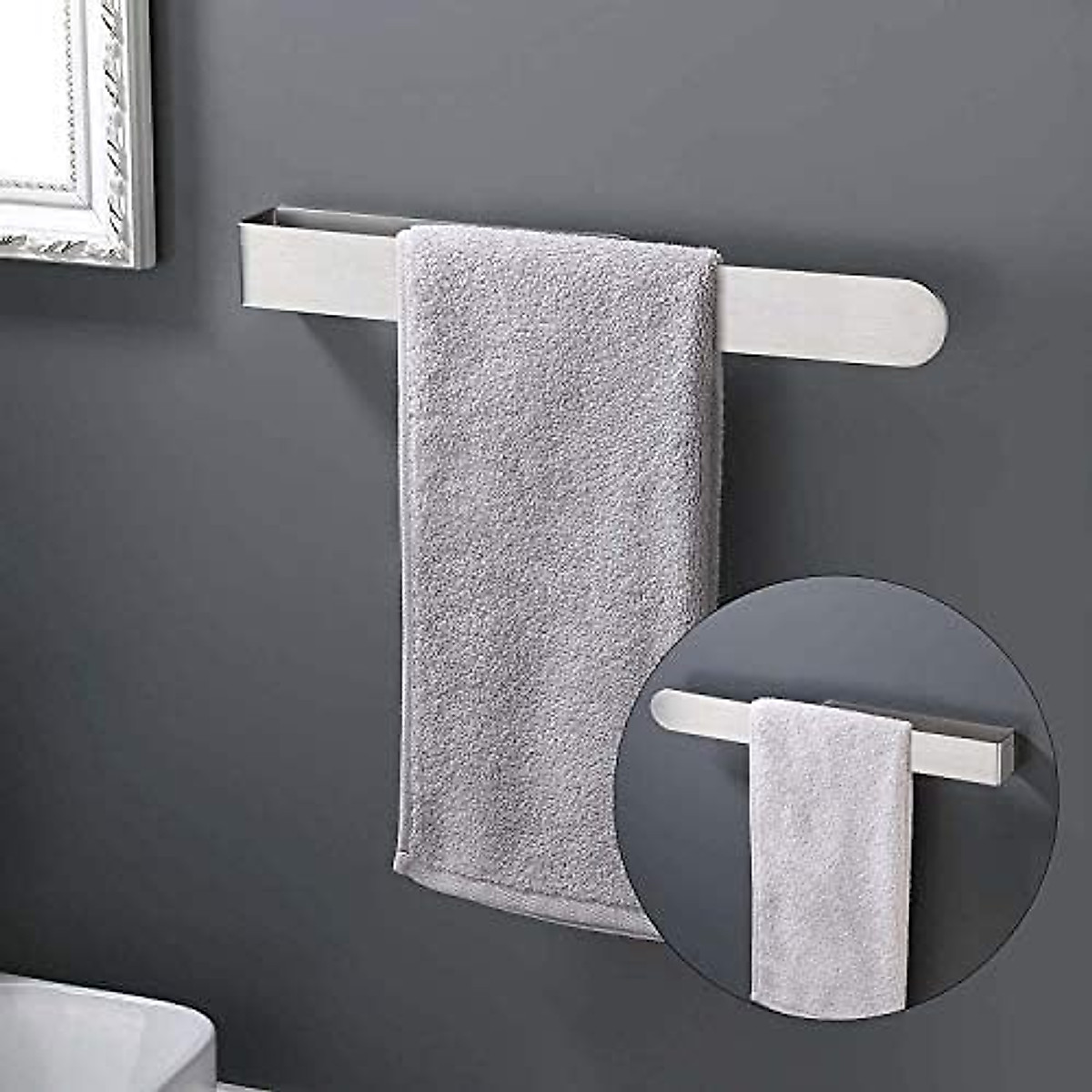 Hand Towel Holder Towel Bar 14 Inch Adhesive Towel Ring Stainless Steel Single Towel Rack for Bathroom Kitchen