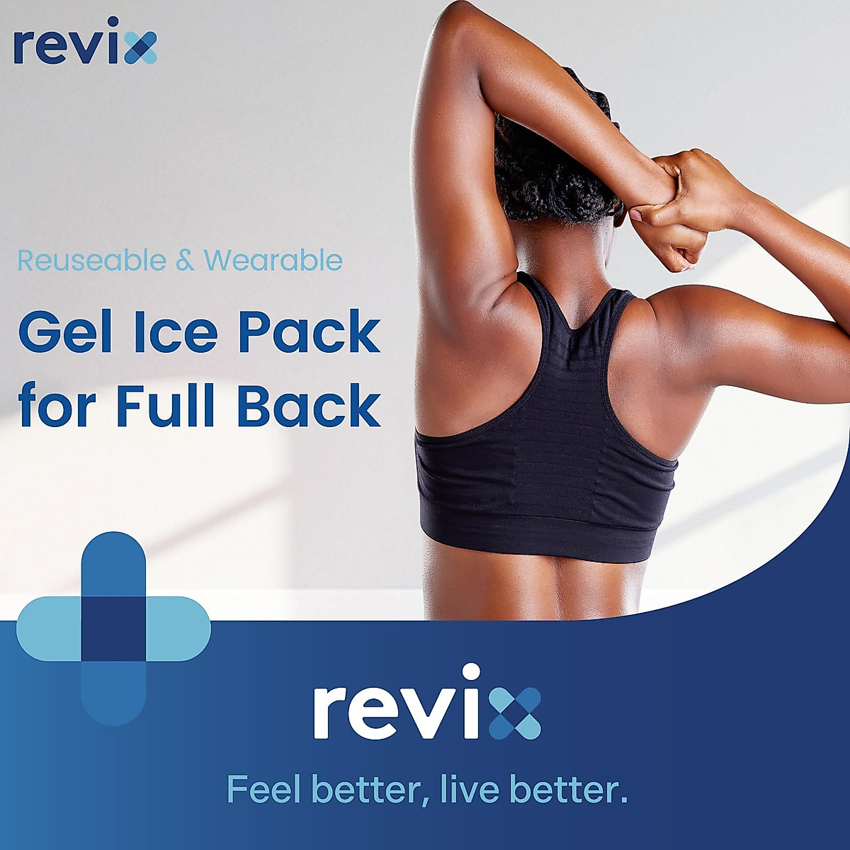 REVIX Large Ice Pack for Back Relaxation, Cold Packs Reusable for Shoulder, Hip, Leg, Ice Wraps Cold Compress Therapy to Smooth Discomfort and Fatigue, 13 X 21‘’