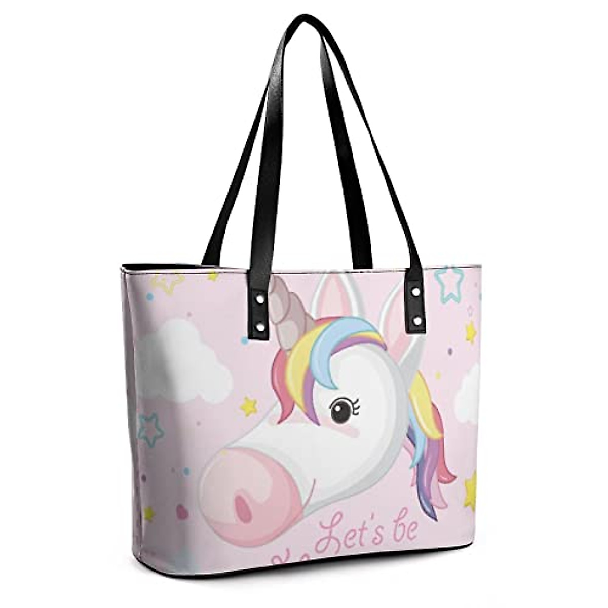 Womens Handbag Unicorn Leather Tote Bag Top Handle Satchel Bags For Lady