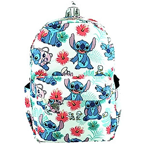 Wondapop Disney Lilo & Stitch 17 Inch Deluxe Backpack with Laptop Compartment (White)