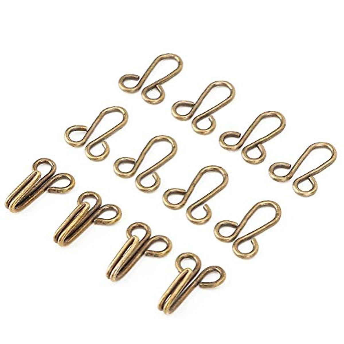 Sheens 10Set 28MM/1.1in Covered Hook & Eye Closures for Bra and Clothing Over Coat Underwear(Bronze)