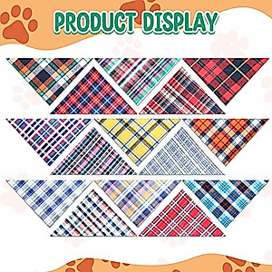 50 Pcs Bandanas for Dogs Plaid Dog Bandana Washable Puppy Bandana Triangle Dog Drool Bibs Dog Hankerchief Girl Comfortable Scarfs for Small Medium Large Dogs Girl Boy Pet Accessories