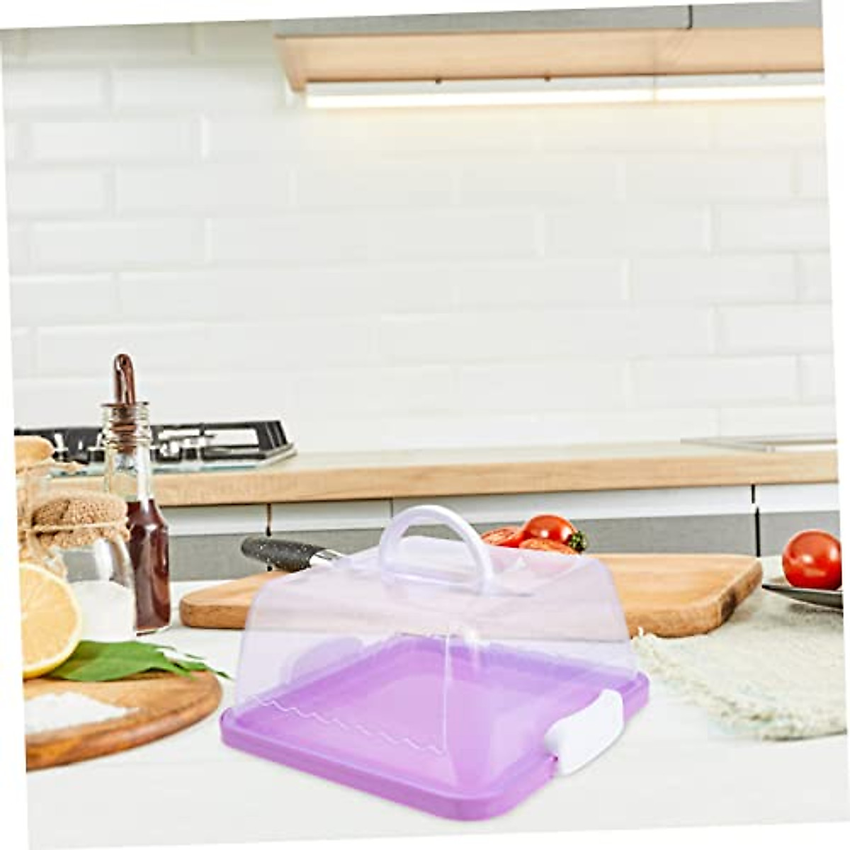 Homoyoyo Portable Cake Box with Cakey Clear Container with Lid Cheesecake Carrier Dessert Storage Case Cake Holder with Lid Mini Gift Cake Packing Box Cake Carrier with Handle Wedding