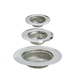 Bathtub Drain Strainer 3-Pack, Shower Drain Hair Catcher, Sink Strainer for Kitchen and Bathroom, Hair Strainer/Trap for Bathtub Drain Cover Size from 2.16'' to 4.5''