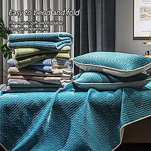 Cooling Mat with Pillowcase, Foldable Folding Summer Ice Silk Emulsion Cover, Chill Mattress Gel Pad Comfortably Cool Bed Cover,A-150195