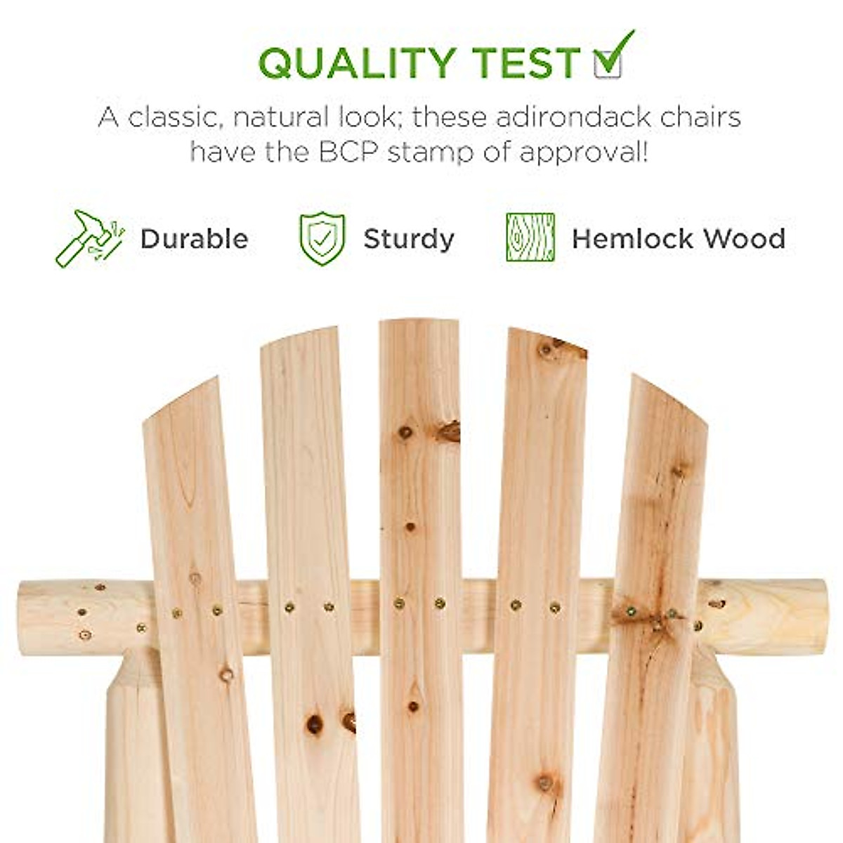 Best Choice Products Wooden Rocking Chair Outdoor Wood Rocker Adirondack Lounger Accent Furniture for Yard, Patio, Garden w/Natural Finish