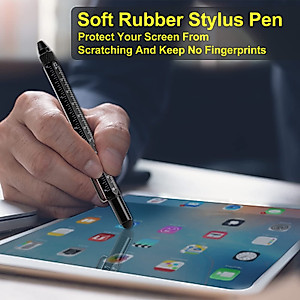 Valentines Day Gifts for Men Dad Him, 9 in 1 Multitool Pen Set with LED, Stylus, Level, Screwdriver, Flathead, Gadgets for Men Gifts for Dad, Birthday Gifts for Men, Him, Husband, Father, Black