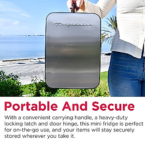 FRIGIDAIRE Portable 10L, 15-can Mini Fridge Brushed Stainless Rugged Refrigerator, EFMIS188-SS