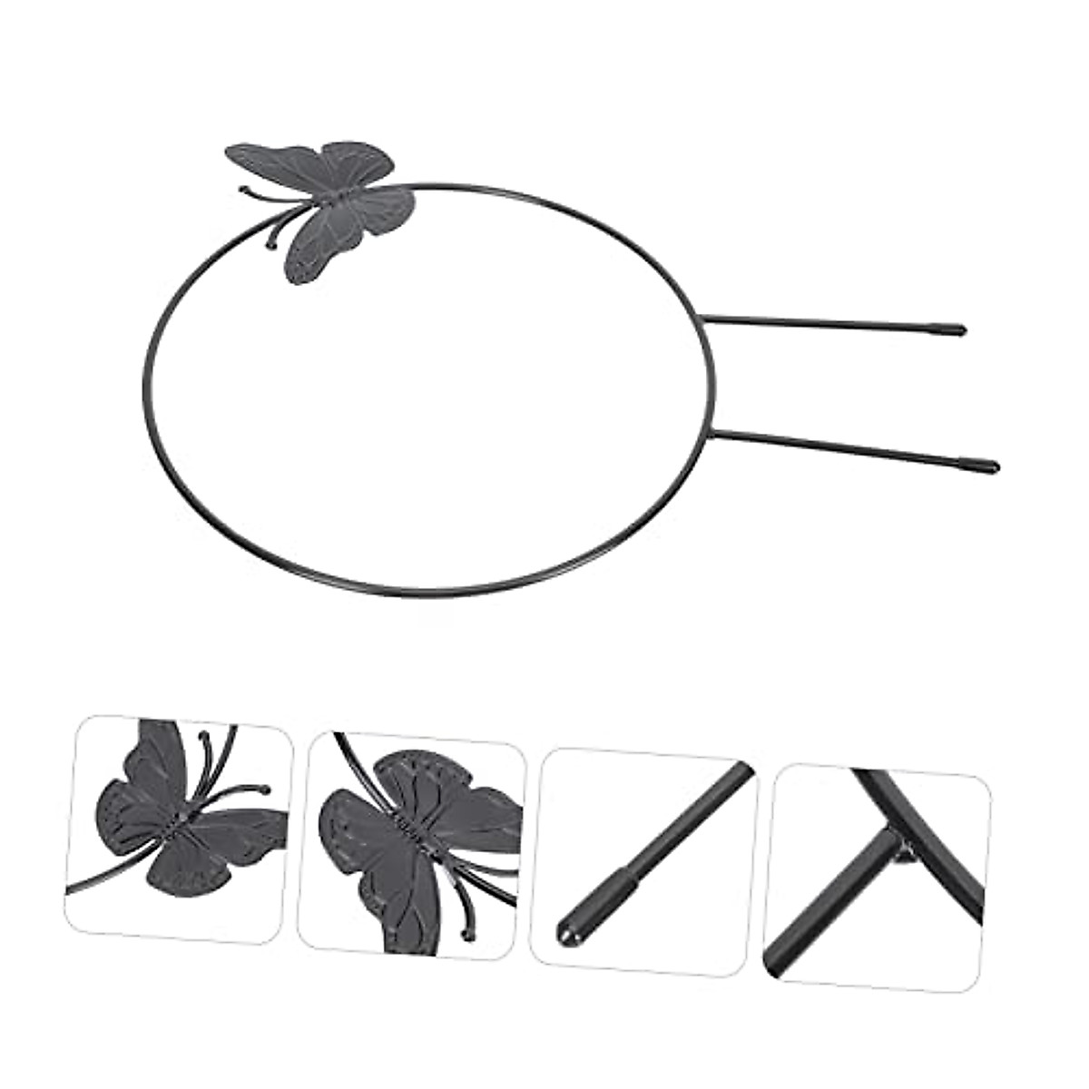 Yardwe 2pcs Plant Climbing Frame Peony Plant Floral Vines Mini Roses Climbing Vine Round Frame Plants Climbing Holder Plant Climbing Stand Plant Trellis Iron Garden Plant Stand Butterfly