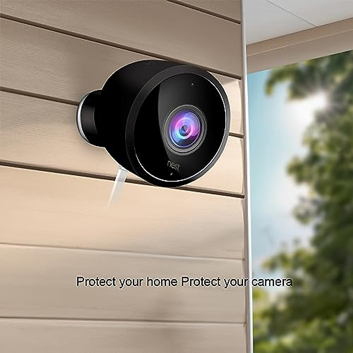 JESSY Silicone Skins Cover for Google Nest Cam Outdoor or Indoor, Protect and Camouflage Your Nest Cam Outdoor (1 Pack, Black)