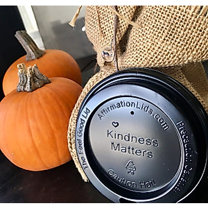 Positive Affirmation Coffee Lids for Solo/Dixie/Karat cups16/20/24oz, Single Variety 400ct (Black) (Be Unstoppable)