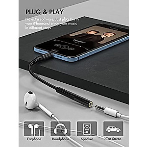 Mangotek Replacement for iPhone Headphones Adapter, Lightning to 3.5 mm Headphone Jack Adapter Audio Dongle Earphone Aux Adaptor for Apple iPhone 14 13 12 Pro Max Mini 11 SE 7 8 Plus X XS