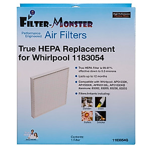 Filter-Monster – Replacement HEPA Filter - Compatible with Whirlpool 1183054K Filter for Whirlpool Air Purifier Models AP51030K, AP45030K, APR45130L, AP300, AP350, AP450, AP510