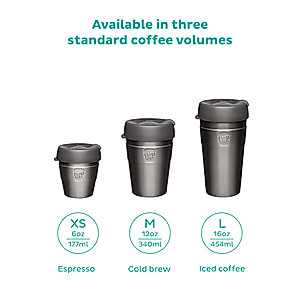 KeepCup Thermal - Vacuum Insulated Stainless Steel, Reusable Coffee Cup with Splashproof Sipper Lid, Large 16oz/454ml - Eventide